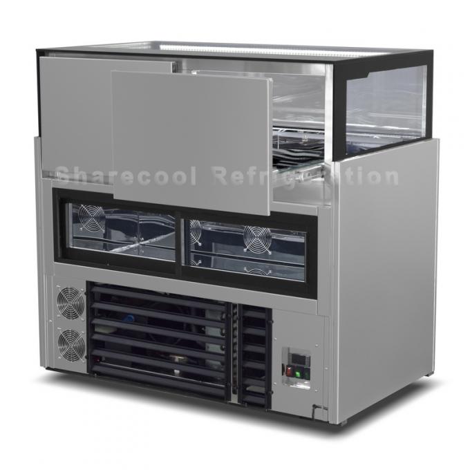 Stainless Steel 1.2m Chocolate Display Refrigerator With Storage Layer